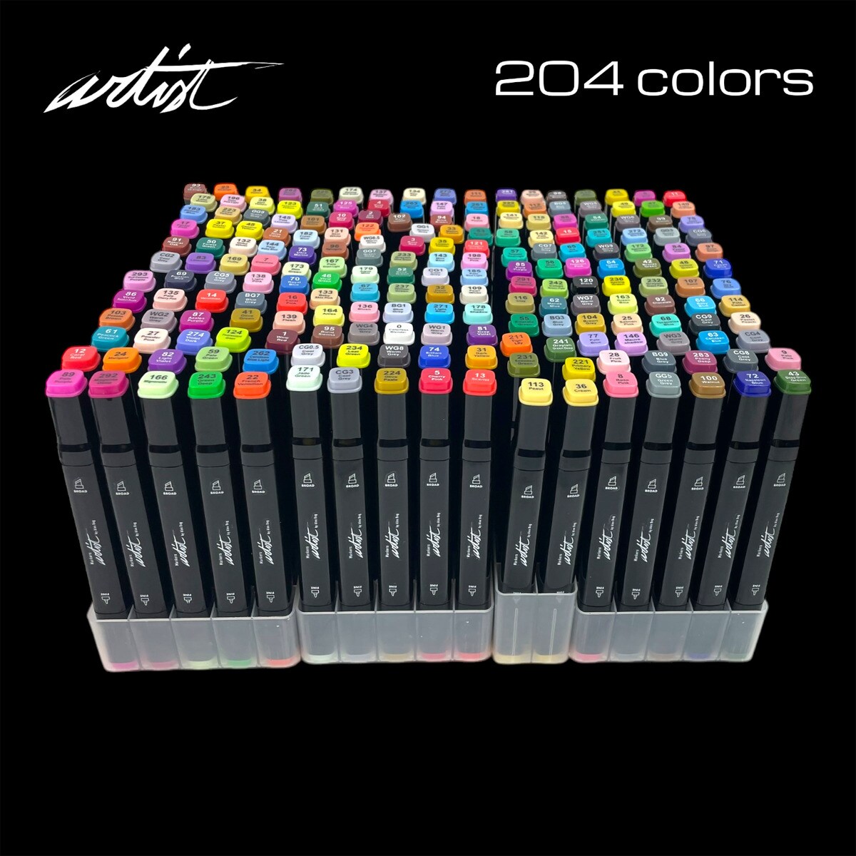 Bolsa canvas 204 rotuladores Professional Markers doble punta, biselada ...
