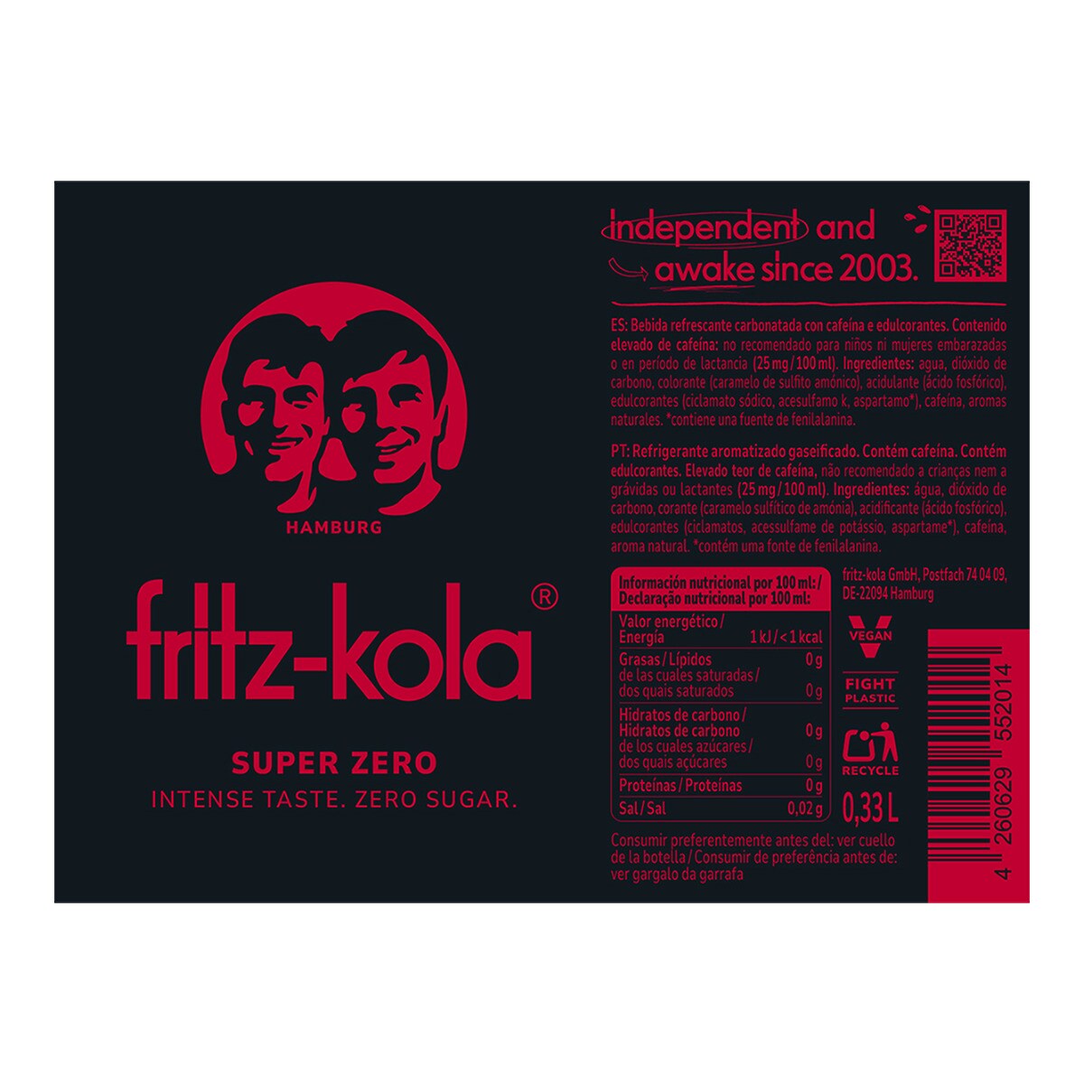 Refresco de cola Super Zero Fritz Kola · Fritz Kola · El Corte Inglés