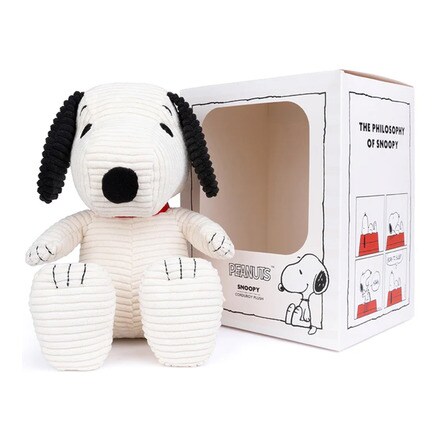 Peluche Snoopy sentado Corduroy Cream en caja de regalo 27 cm Peanuts ...