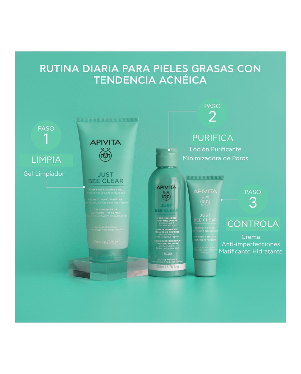 Gel limpiador purificante Just Bee Clear 200 ml Apivita · Apivita · El Corte Inglés