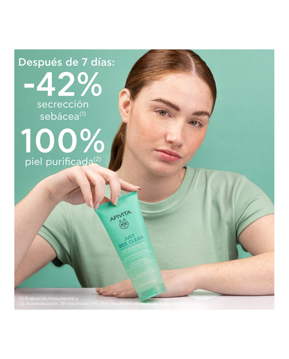 Gel limpiador purificante Just Bee Clear 200 ml Apivita · Apivita · El Corte Inglés