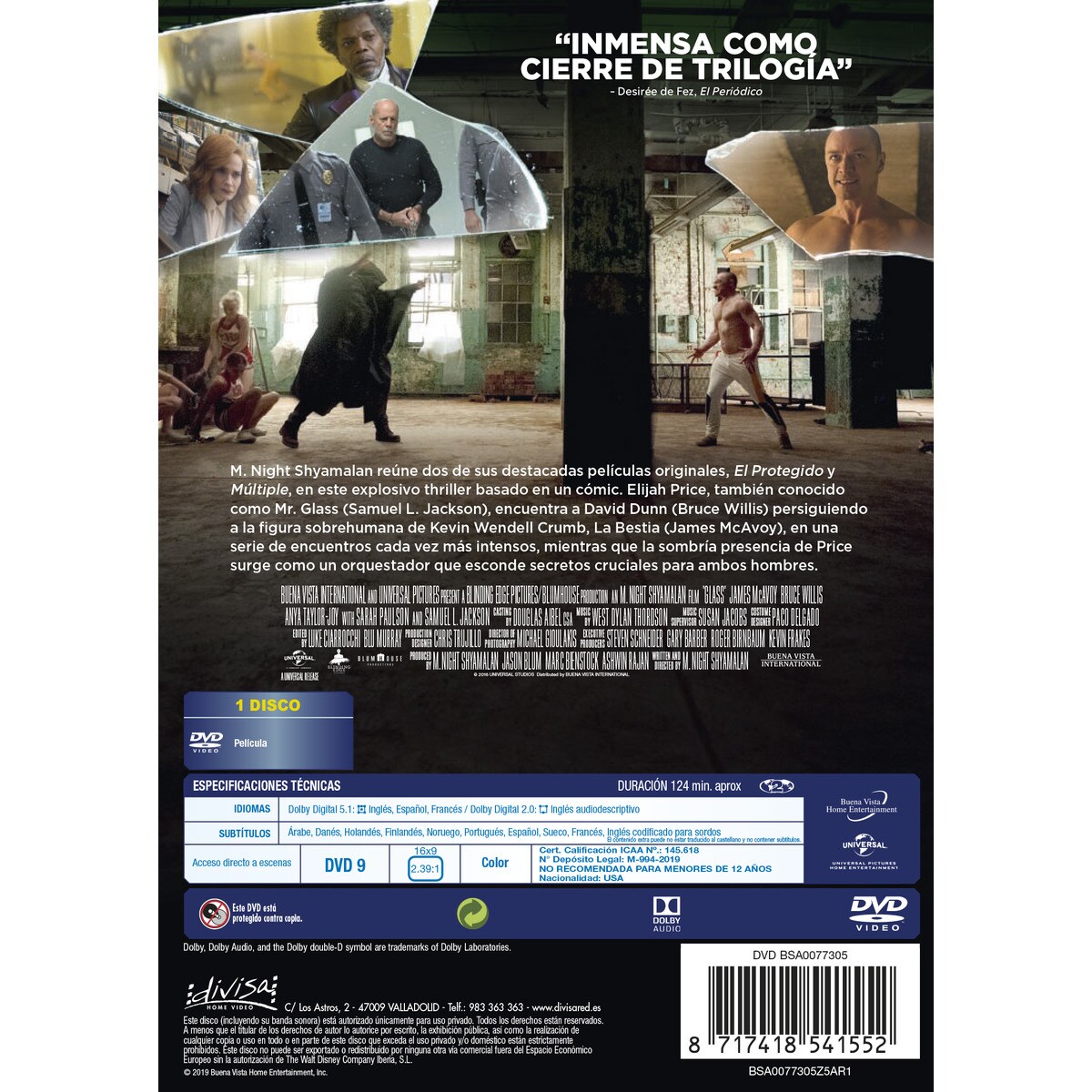 Glass (DVD) · WALT DISNEY PICTURES · El Corte Inglés