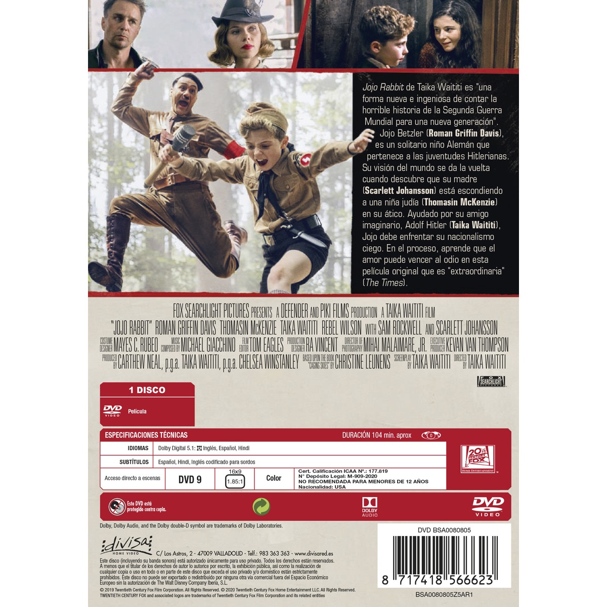 JoJo Rabbit (DVD) · FOX-OTROS · El Corte Inglés