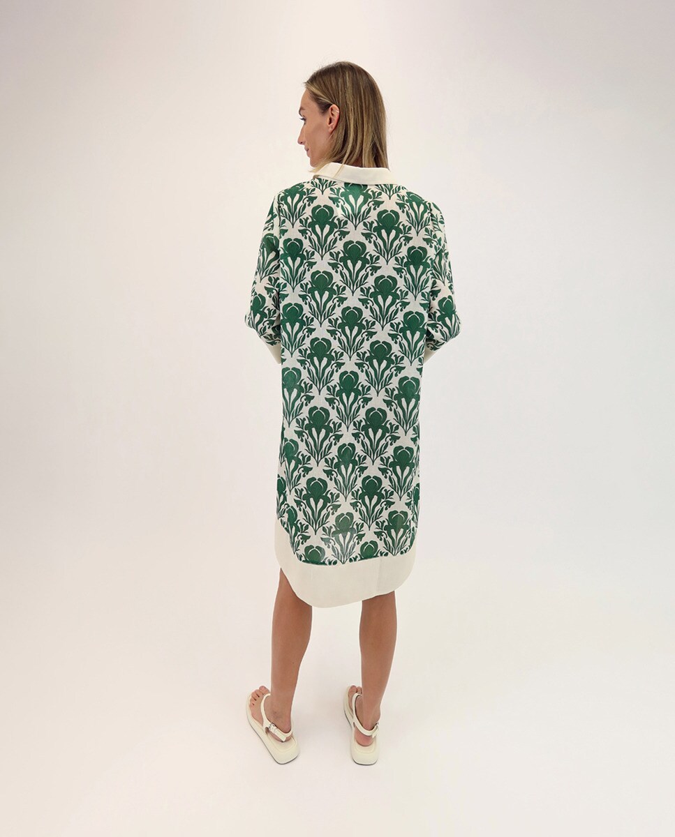 Vestido de tela con estampado floral y vivos a contraste · Naulover · El Corte Inglés