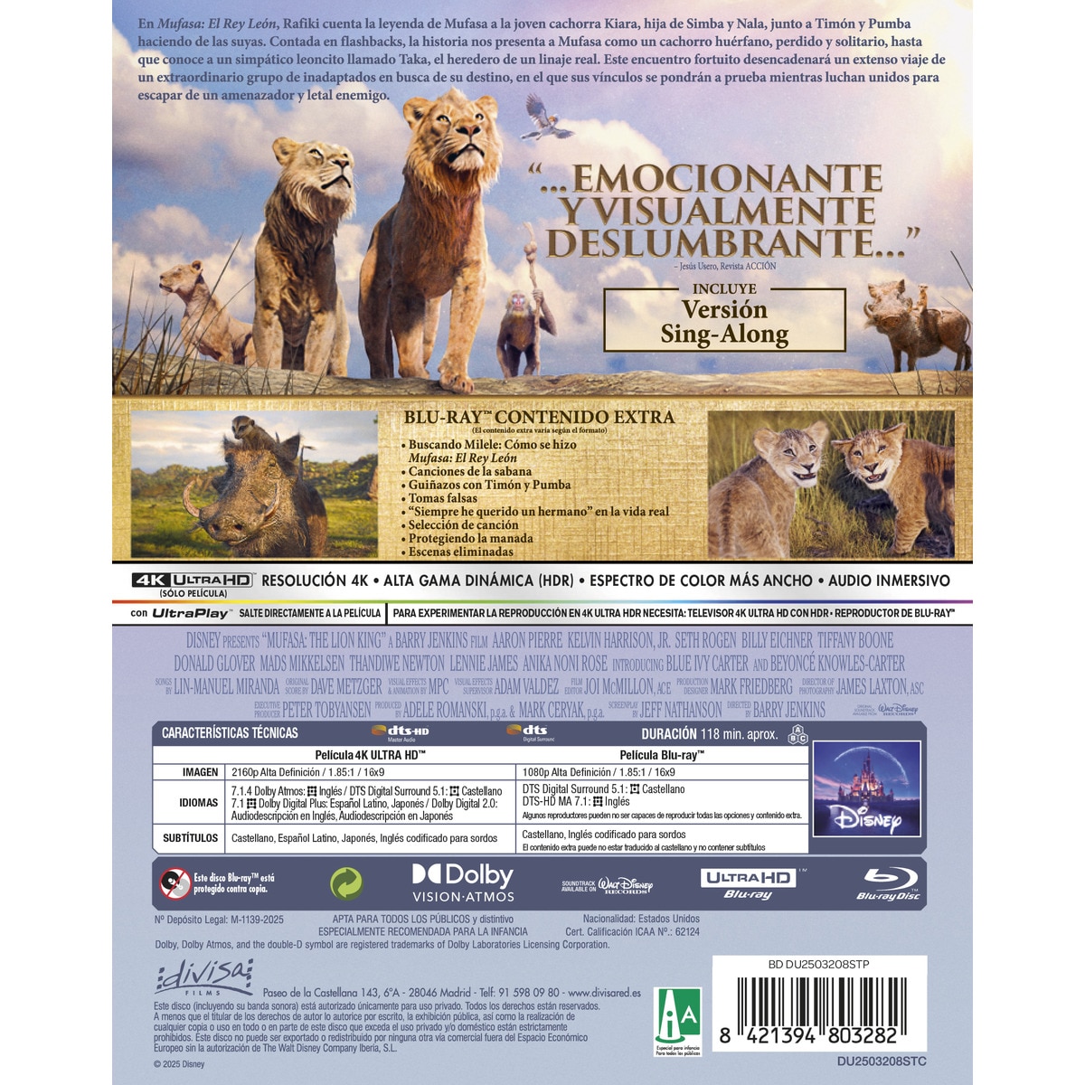 Mufasa: El rey león (Edición Metálica) (4K Ultra HD + Blu-Ray) · DIVISA RED S.A. · El Corte Inglés
