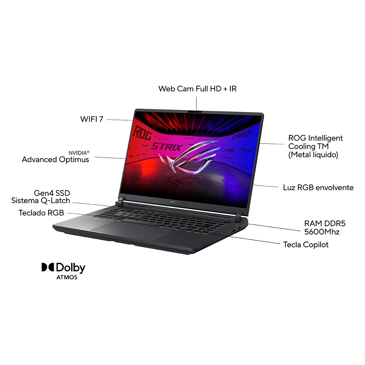 Comprar Portatil Gaming ASUS ROG Strix G16 G615LW-S5003, Intel Core Ultra 9 275HX, 32GB, 1TB SSD ...