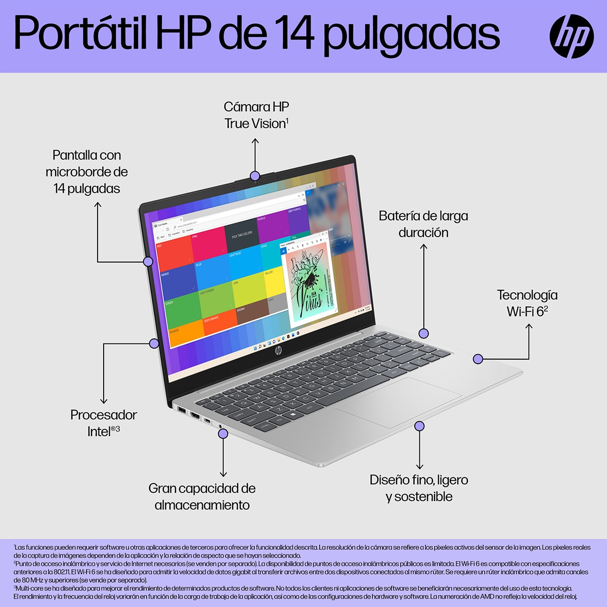 Portátil HP 14-ep0005ns, Intel Core i7-1355U, 16GB, 512GB SSD, 14", W11 ...