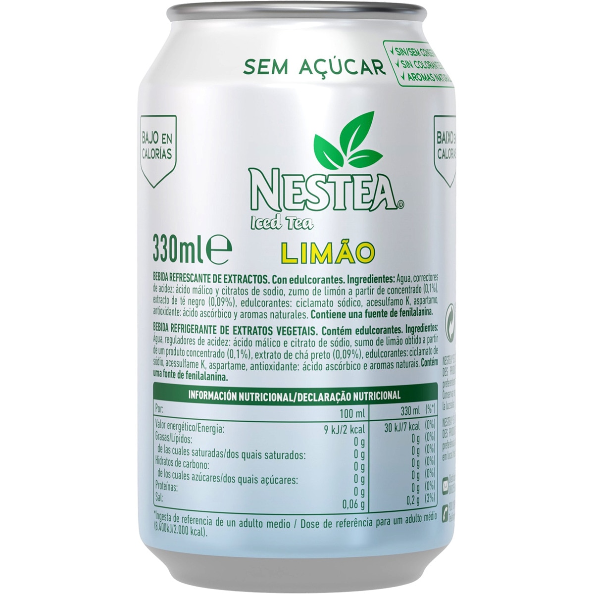 Refresco de té al limón sin azúcar lata 33 cl · NESTEA · Supermercado ...