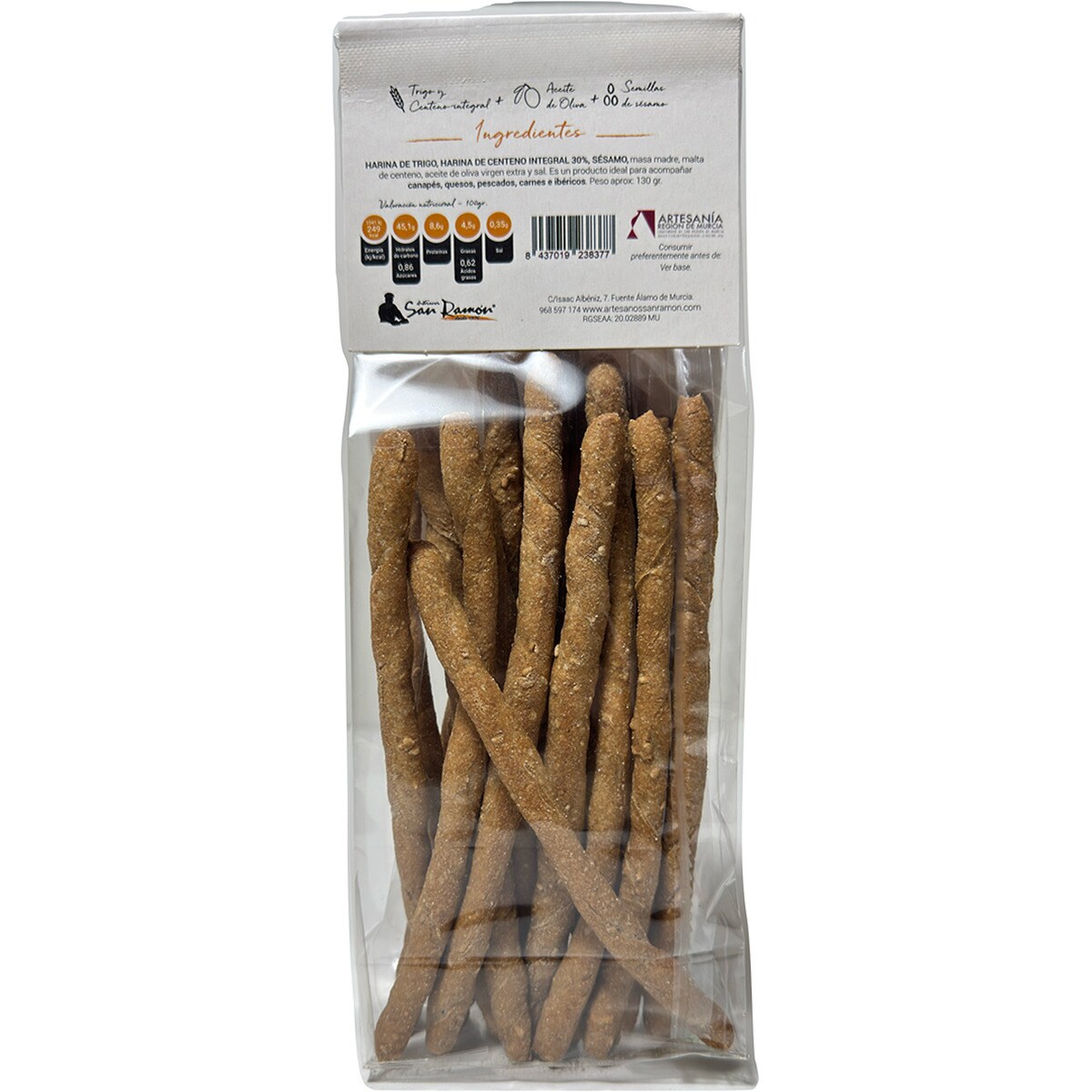 Ramonicos whole rye breadsticks, baked in a wood-fired oven bag 130 g ...