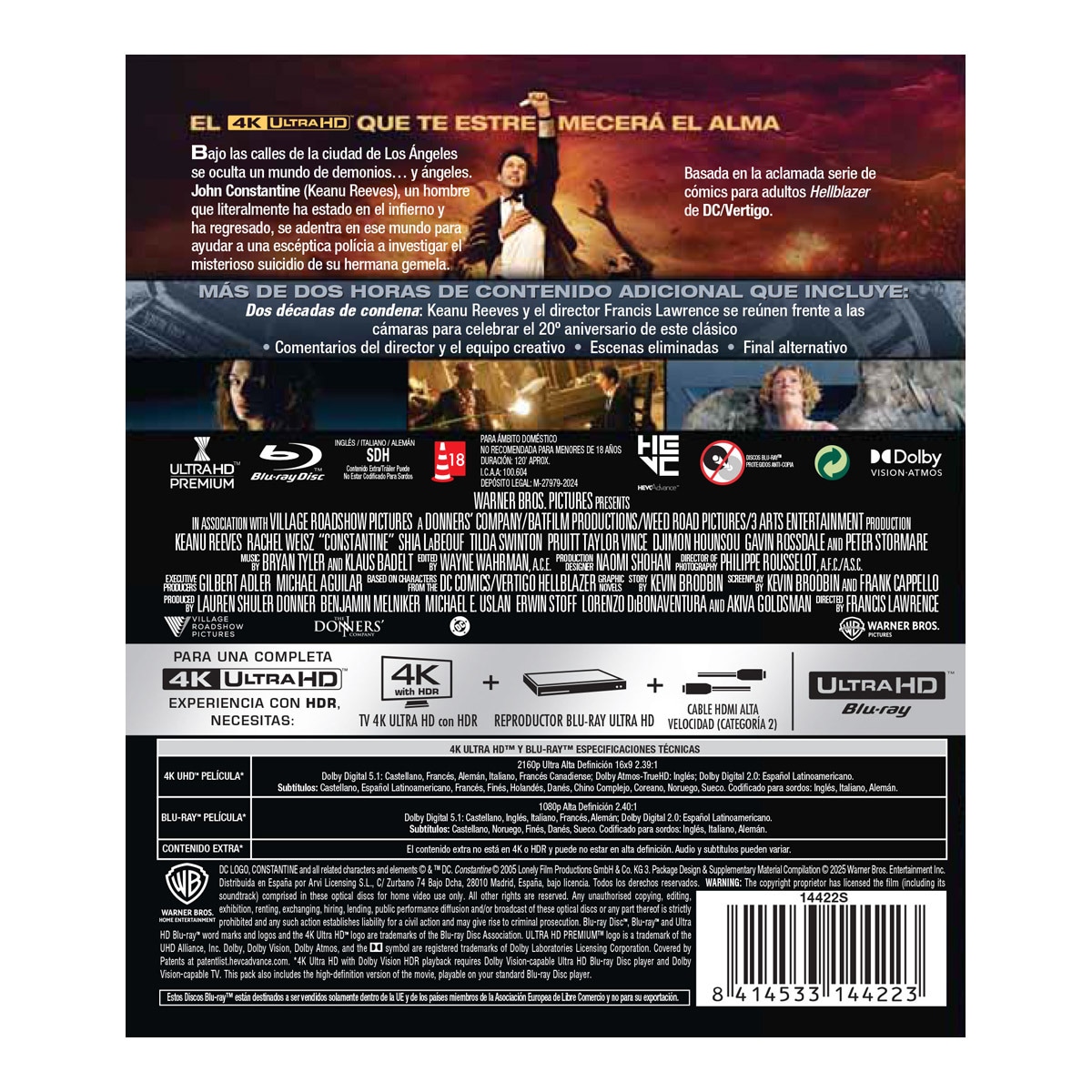Constantine (4K Ultra HD + Blu-Ray) · WARNER HBO · El Corte Inglés