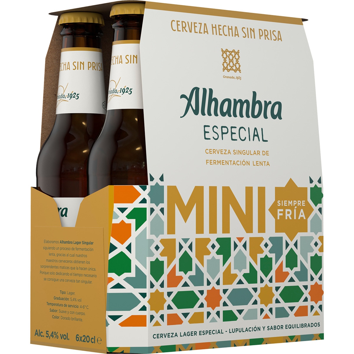 Cerveza rubia tradicional mini pack 6 botellas 20 cl · ALHAMBRA ...