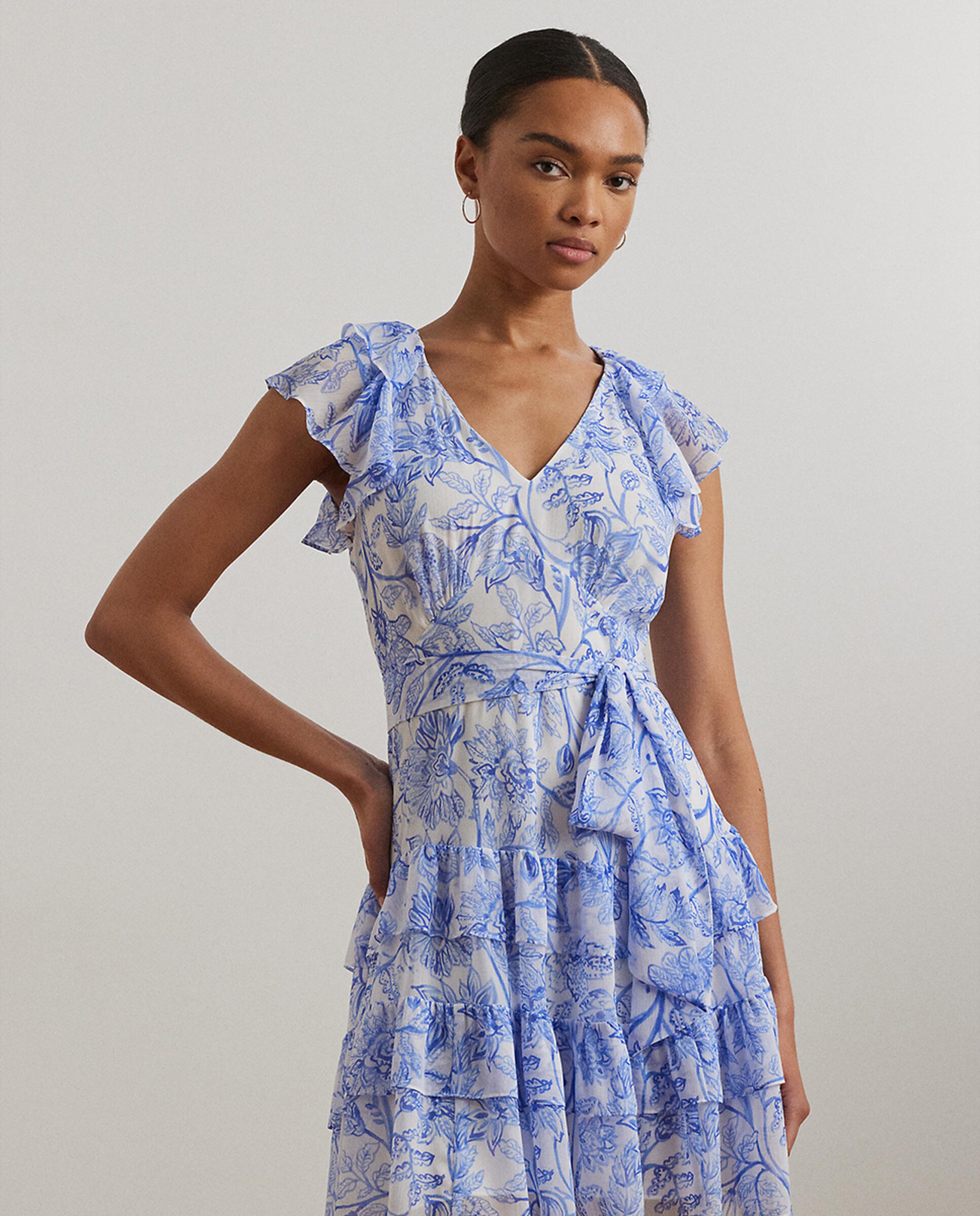 Vestido corto de georgette arrugado · Lauren Ralph Lauren · El Corte Inglés
