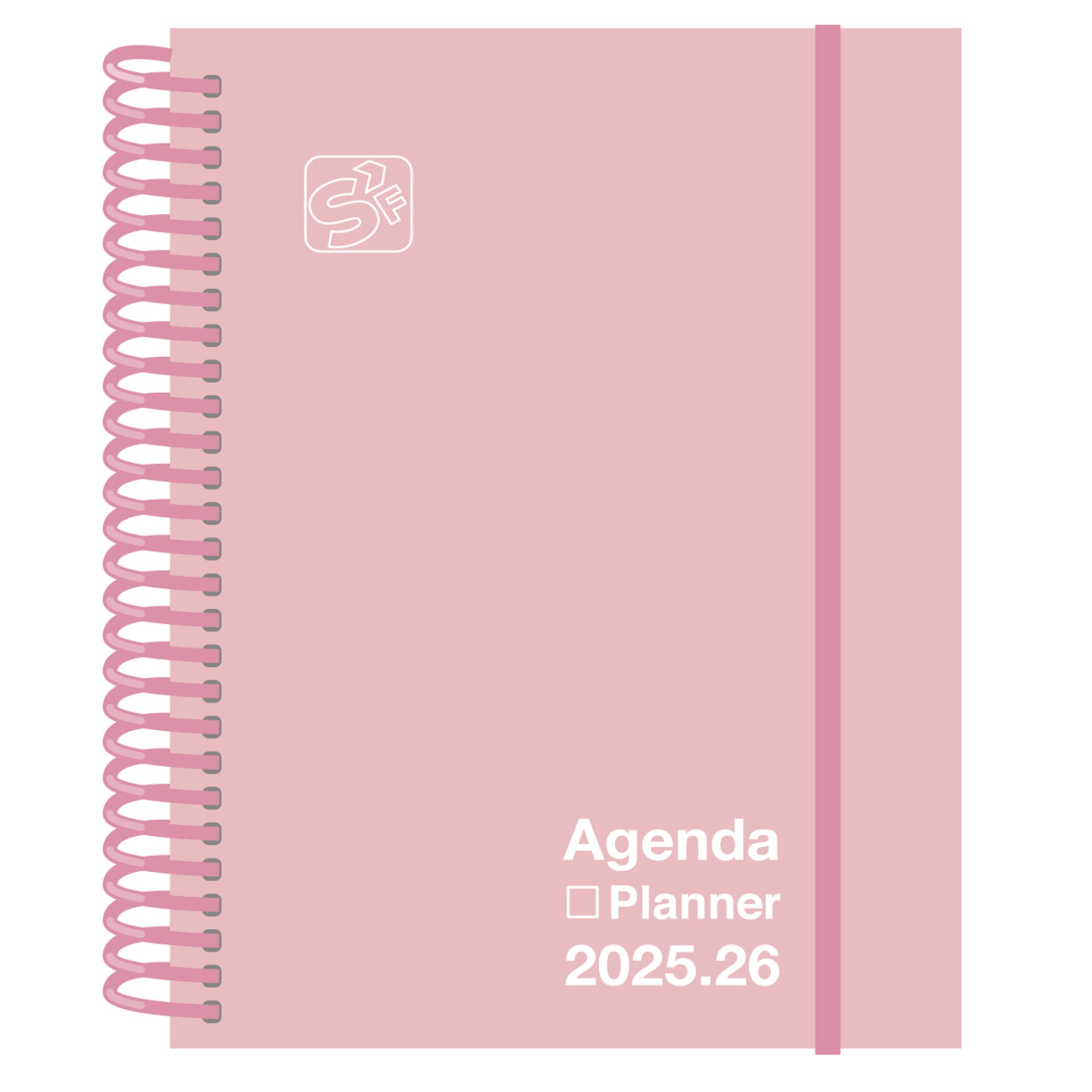 Agenda escolar 2025-2026 semana a la vista Iki Pastel Rosa Senfort ...