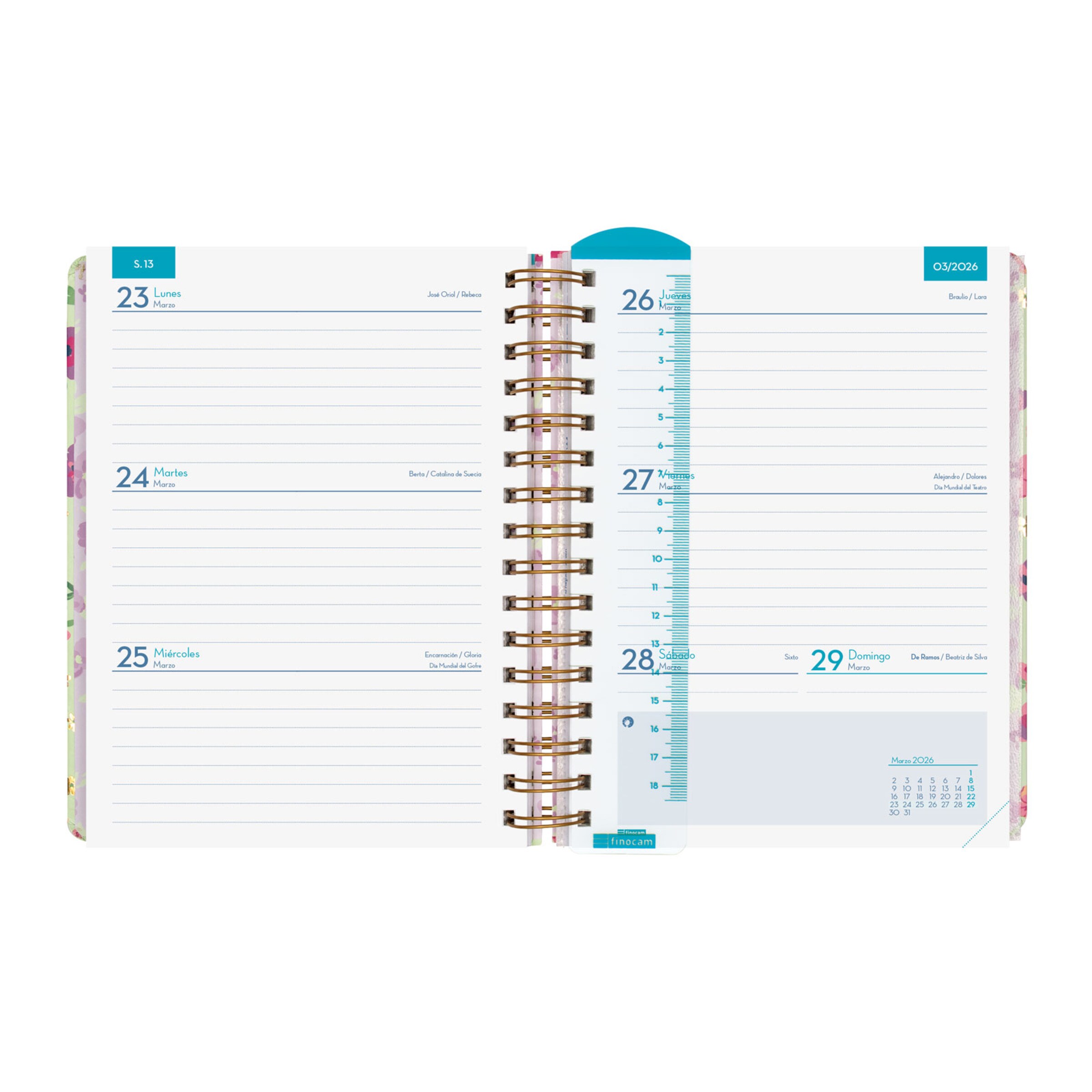 Agenda para el docente curso 2025-2026 Magistral 1/4-155x212 mm semana vista horizontal Lilac ...