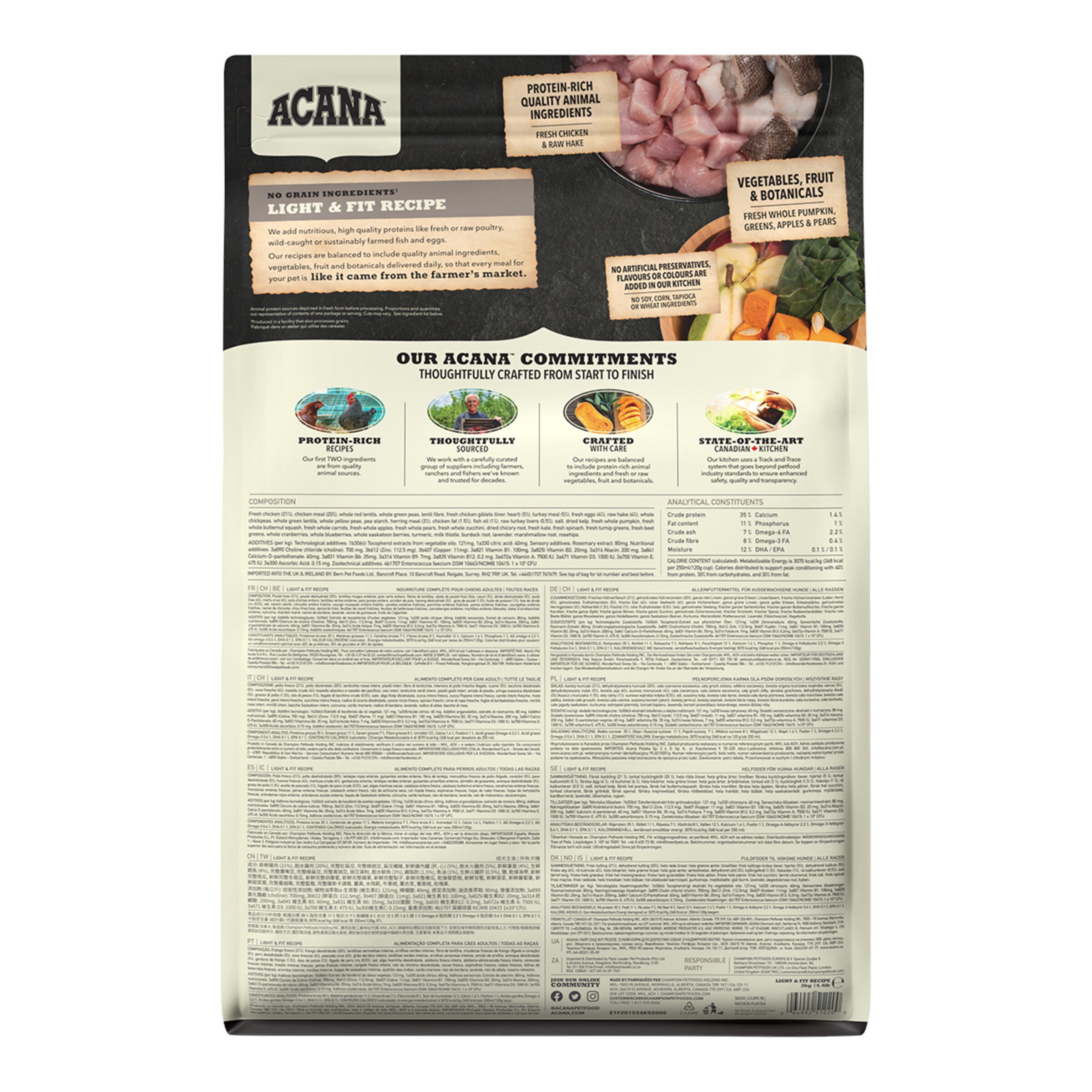 Pienso para perros adultos Light & fit sabor pollo Acana · Acana · El Corte Inglés