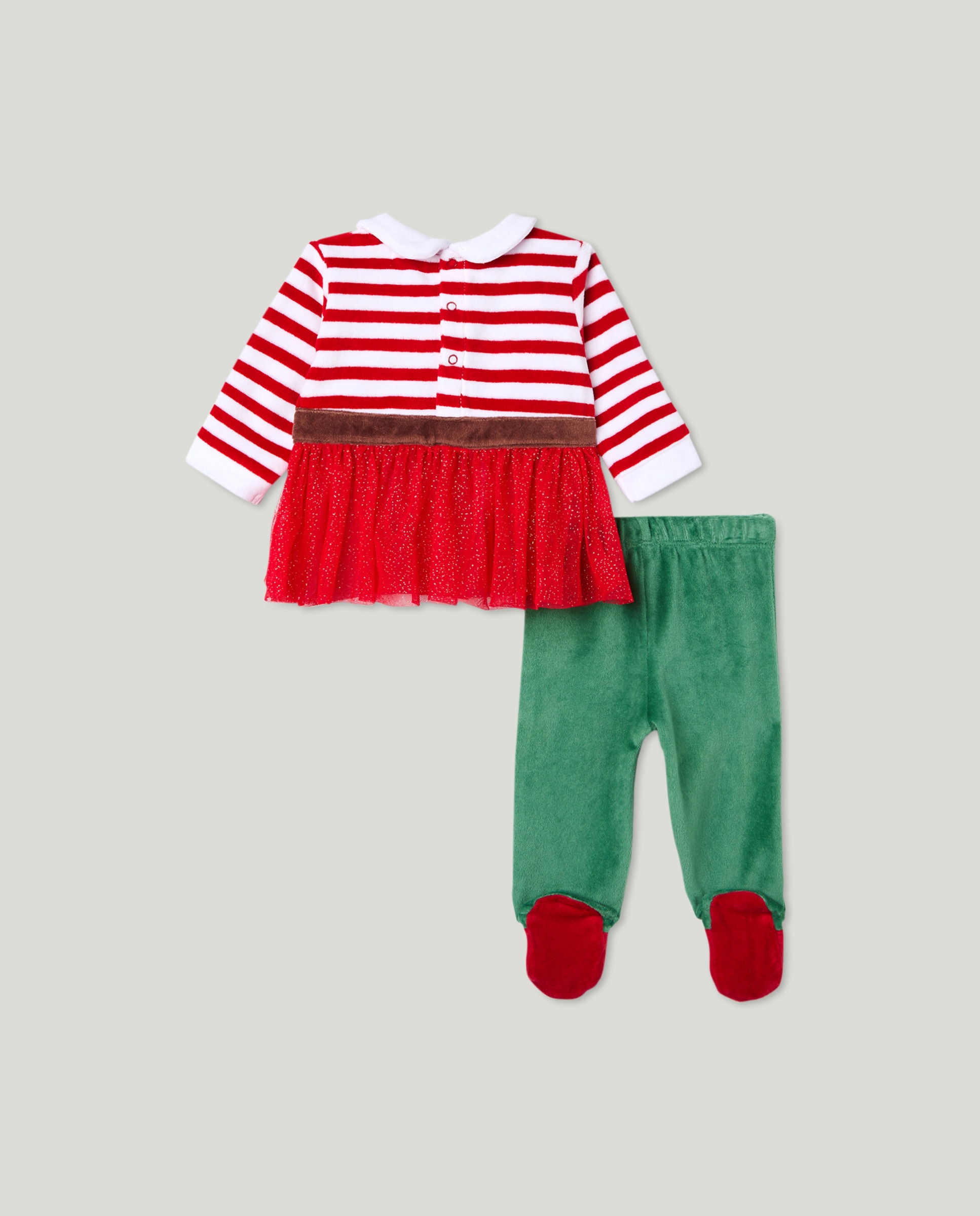 Pijama completo largo de velour con estampado fantasía de bebé niña ...