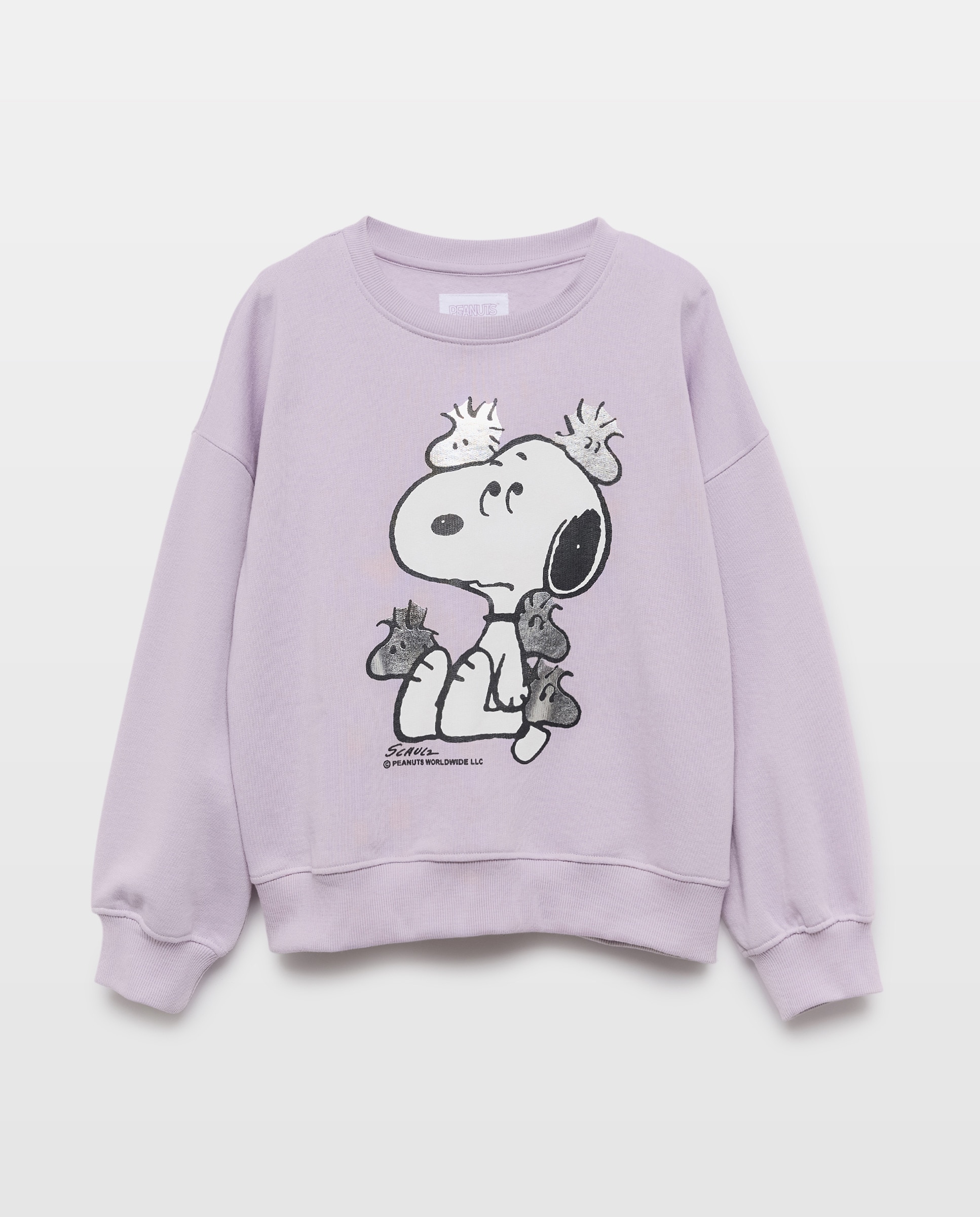Sudadera licencia cuello caja posicional Snoopy con Woodstock en foil ...