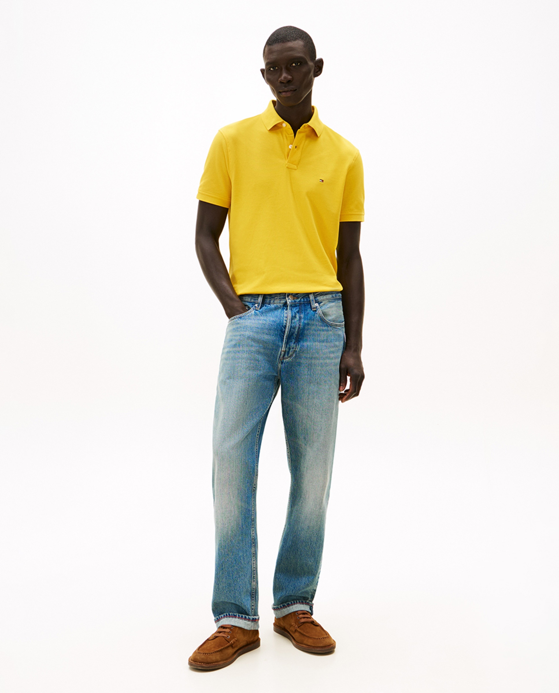 Polo regular con bandera bordada de Tommy Hilfiger Amarillo · El Corte ...