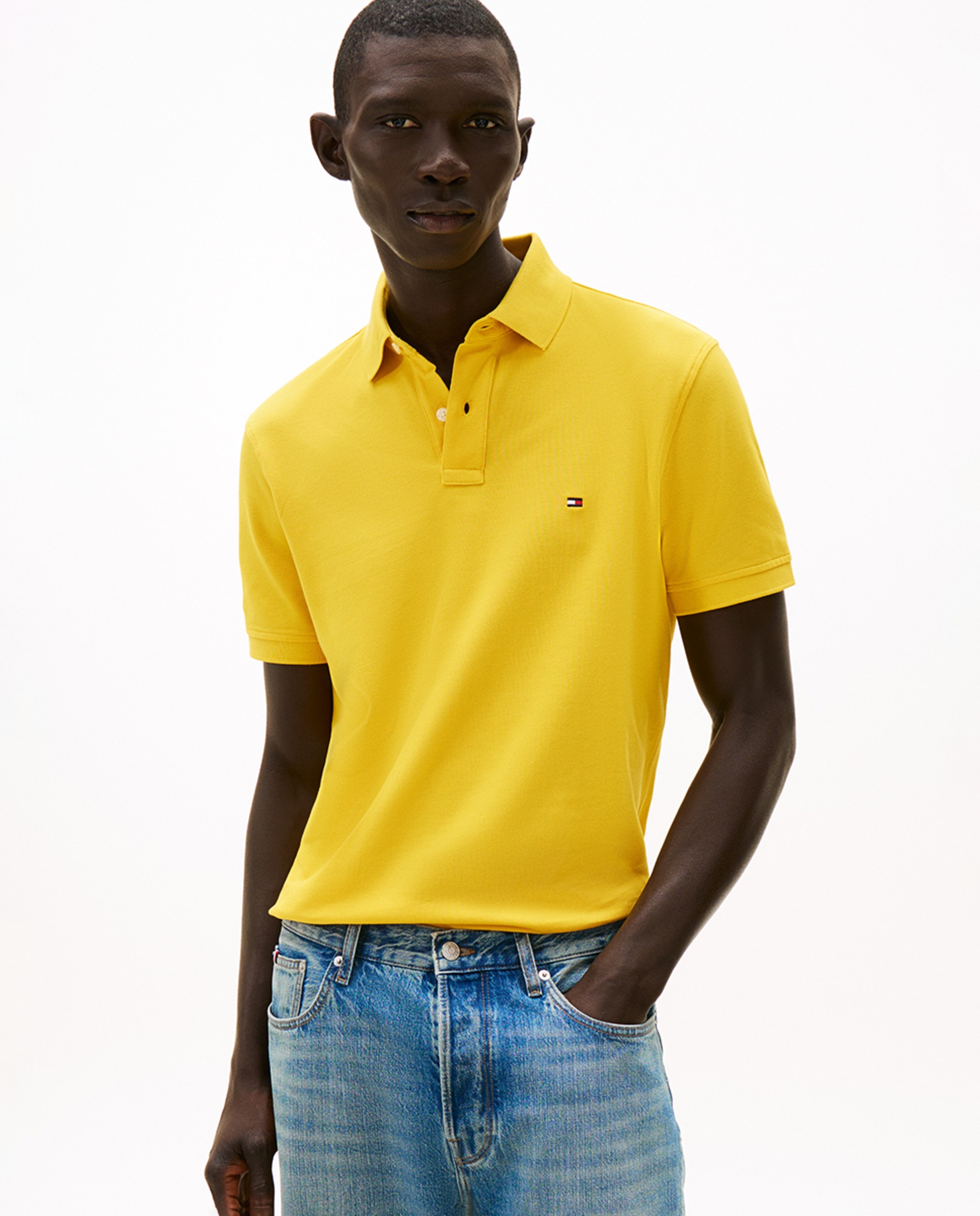 Polo regular con bandera bordada de Tommy Hilfiger Amarillo · El Corte ...