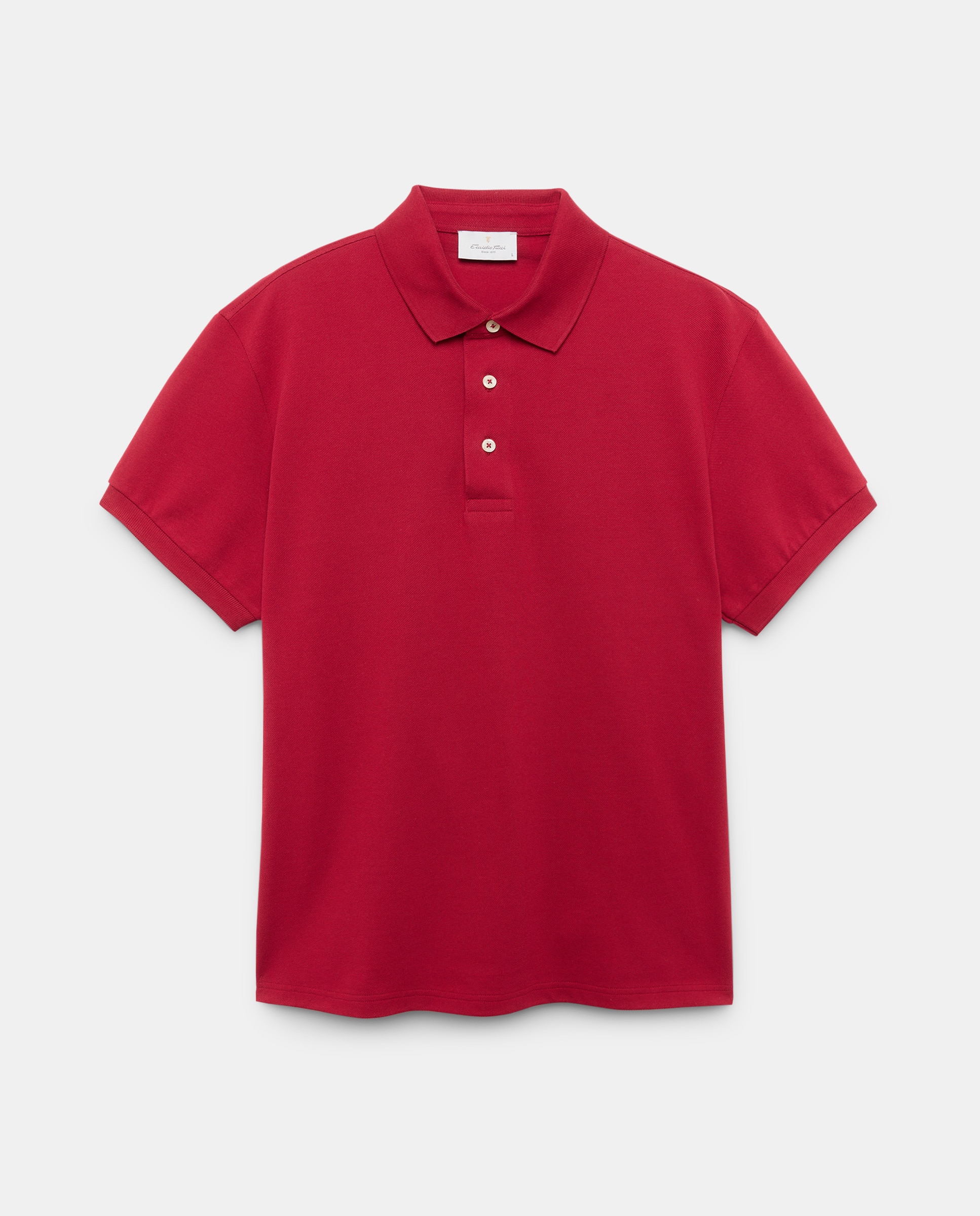 Polo de hombre maga corta pique liso pie de cuello Rojo · El Corte Inglés