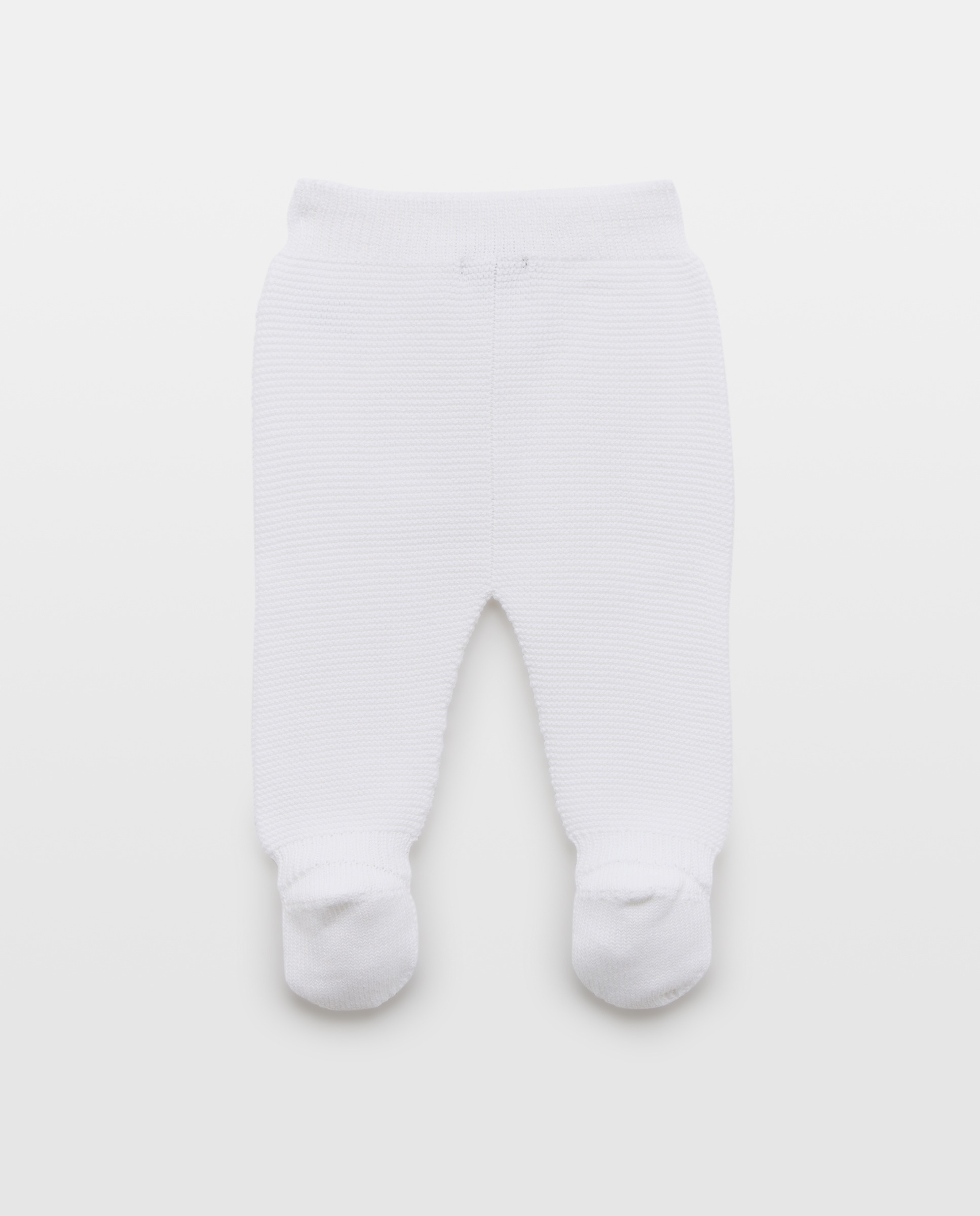 Polaina tricot fantasía ochos abiertos en frontal con botón de bebé ...