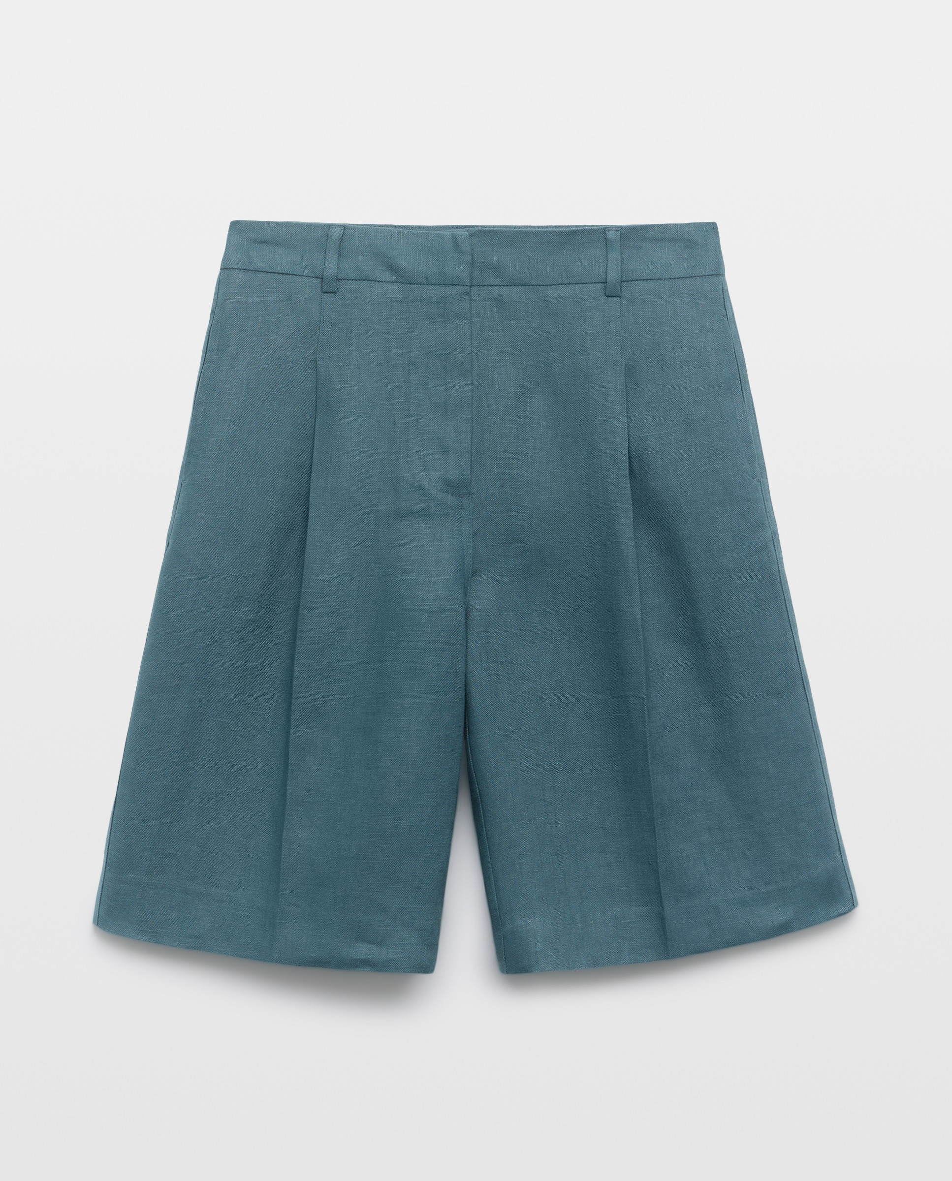 Bermuda de mujer de lino con pinzas Verde Pato Tintoretto · El Corte Inglés