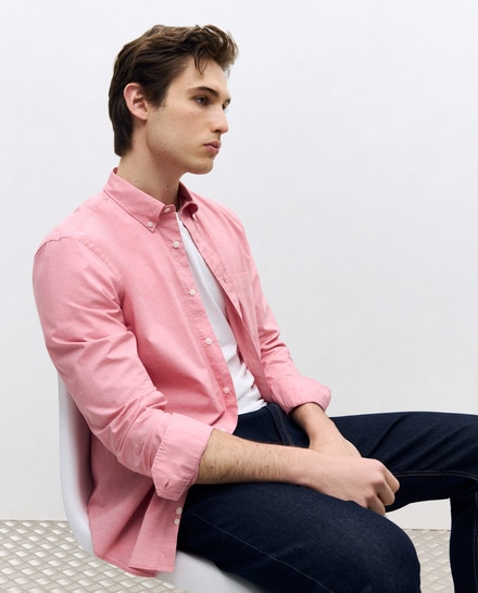 Camisa de sport algodón fil a fil lisa classic fit. · Dustin · El Corte ...