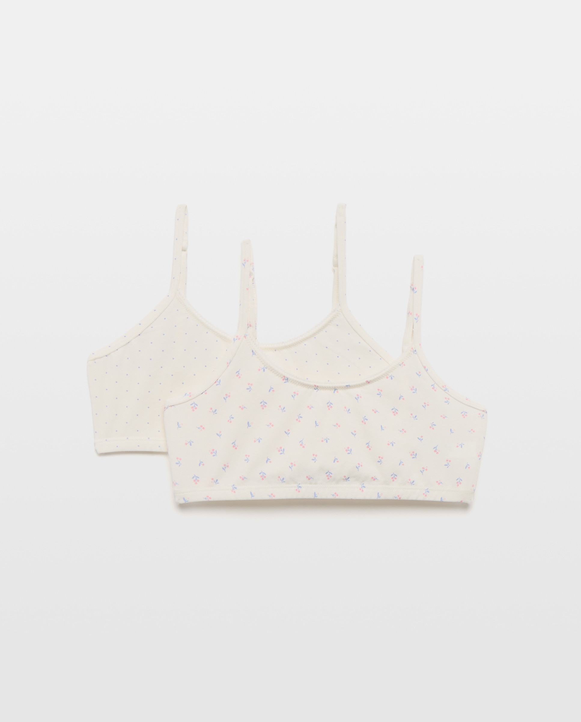 Pack de 2 top con flores y topitos de niña · Cotton Juice · El Corte Inglés