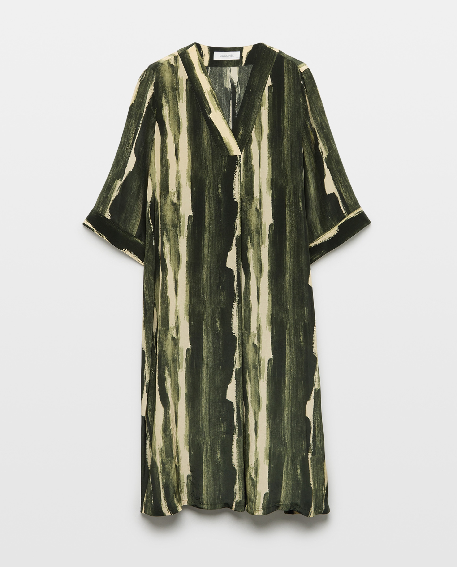 Vestido de manga corta estampado de mujer Verde Couchel · El Corte Inglés