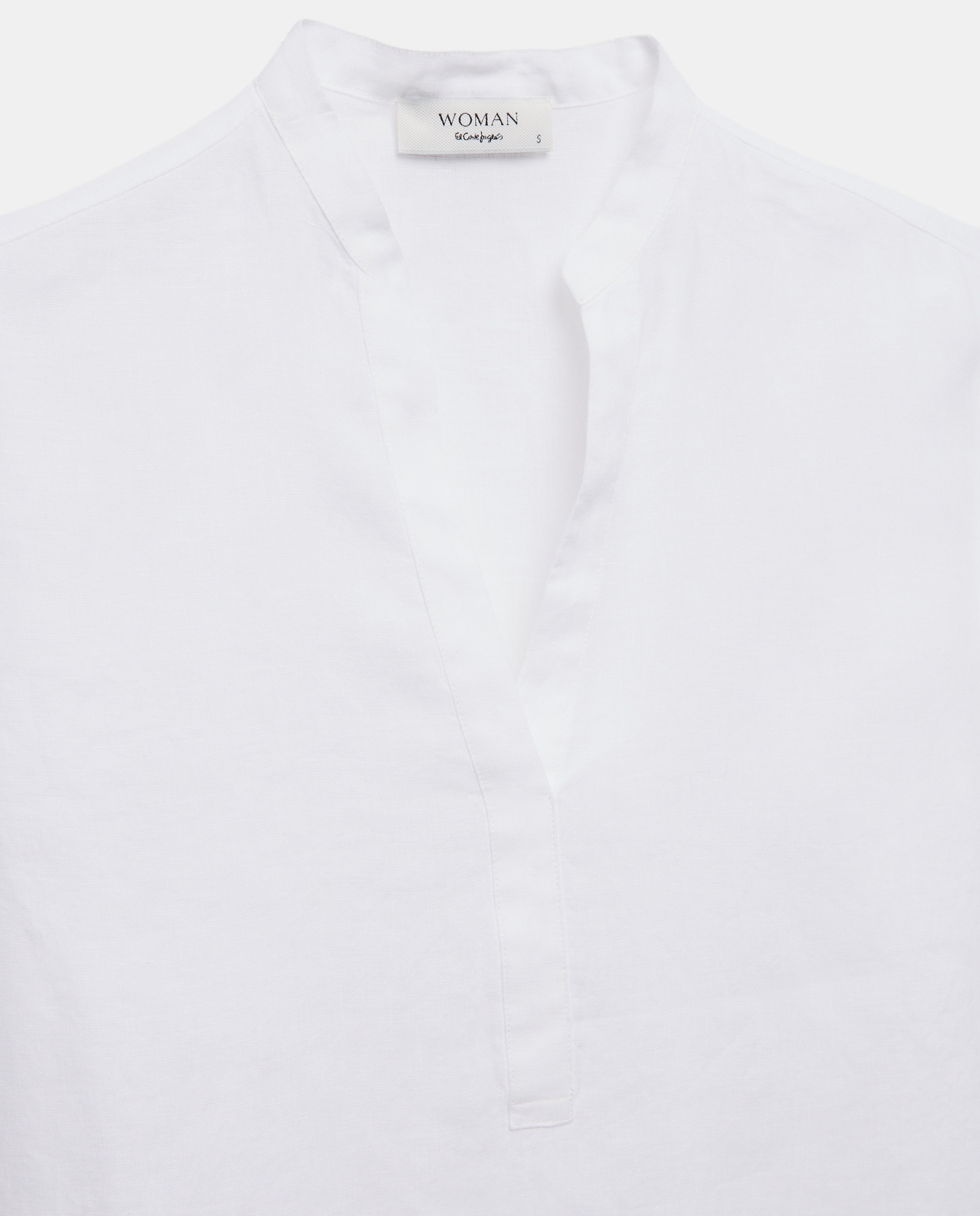 Túnica de mujer lino 3/4 desmentido Blanco Woman El Corte Inglés · El ...