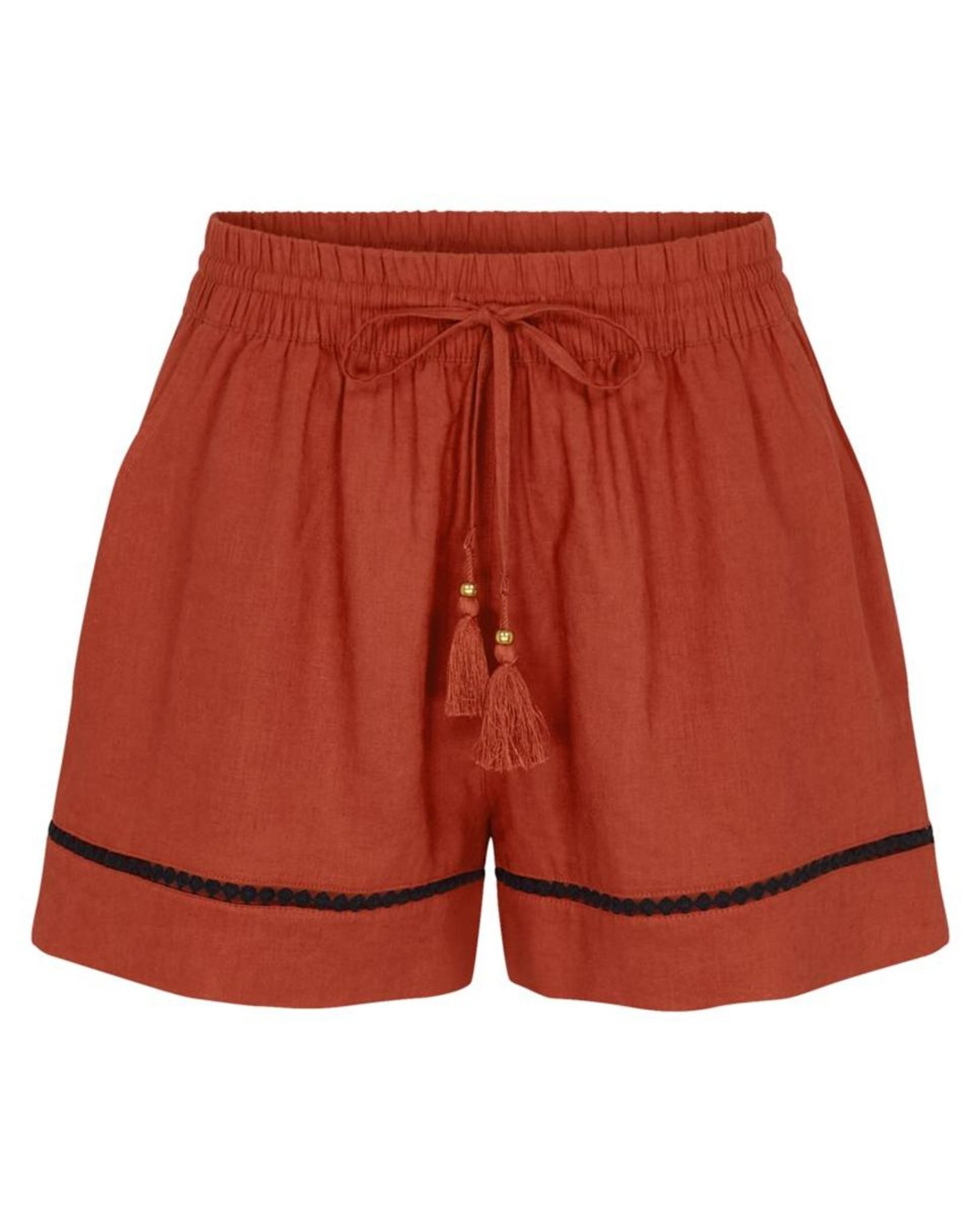 Pantalones cortos con cintura elástica y delicados acabados, totalmente ...