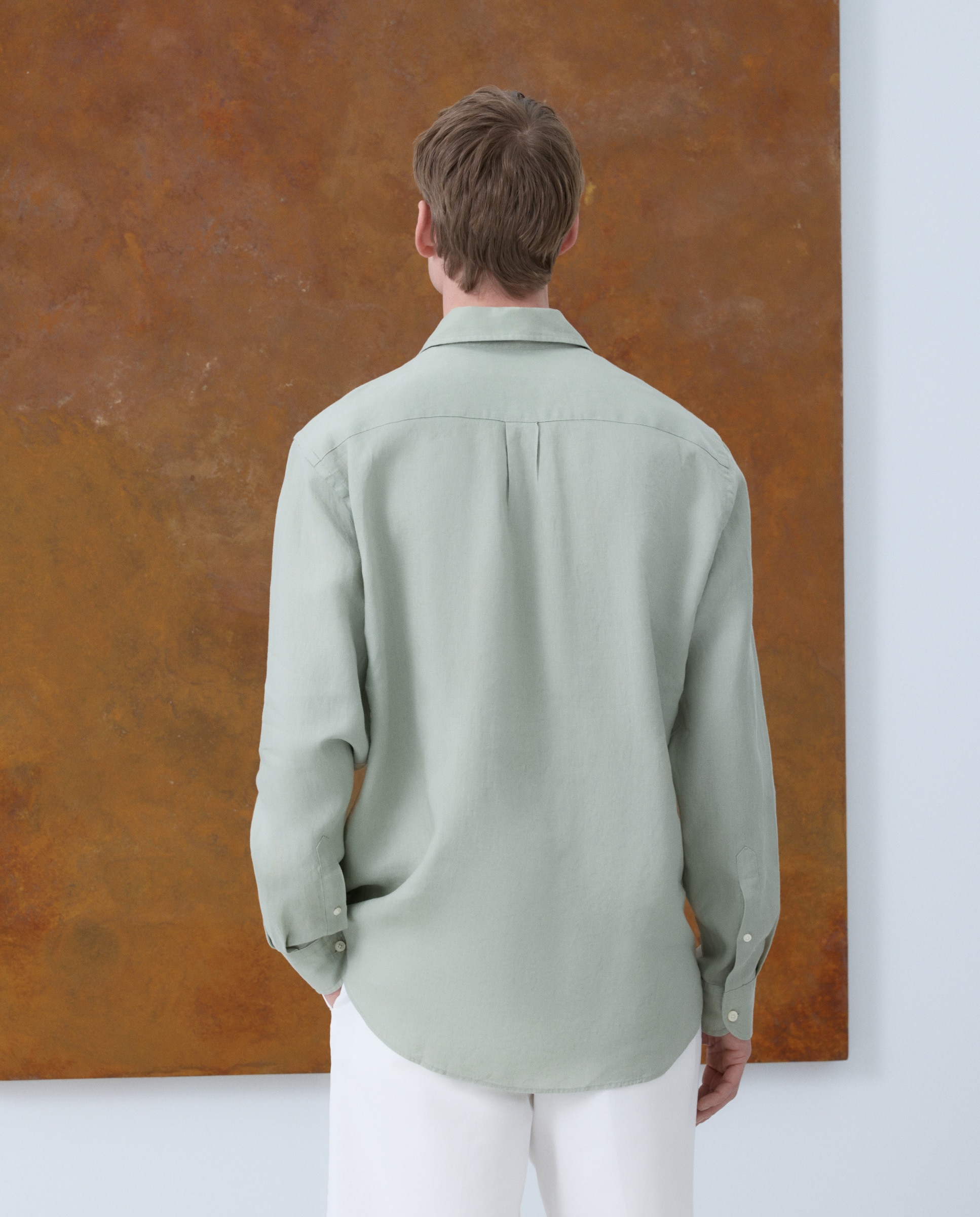 Camisa polera 100% lino de hombre Verde · El Corte Inglés
