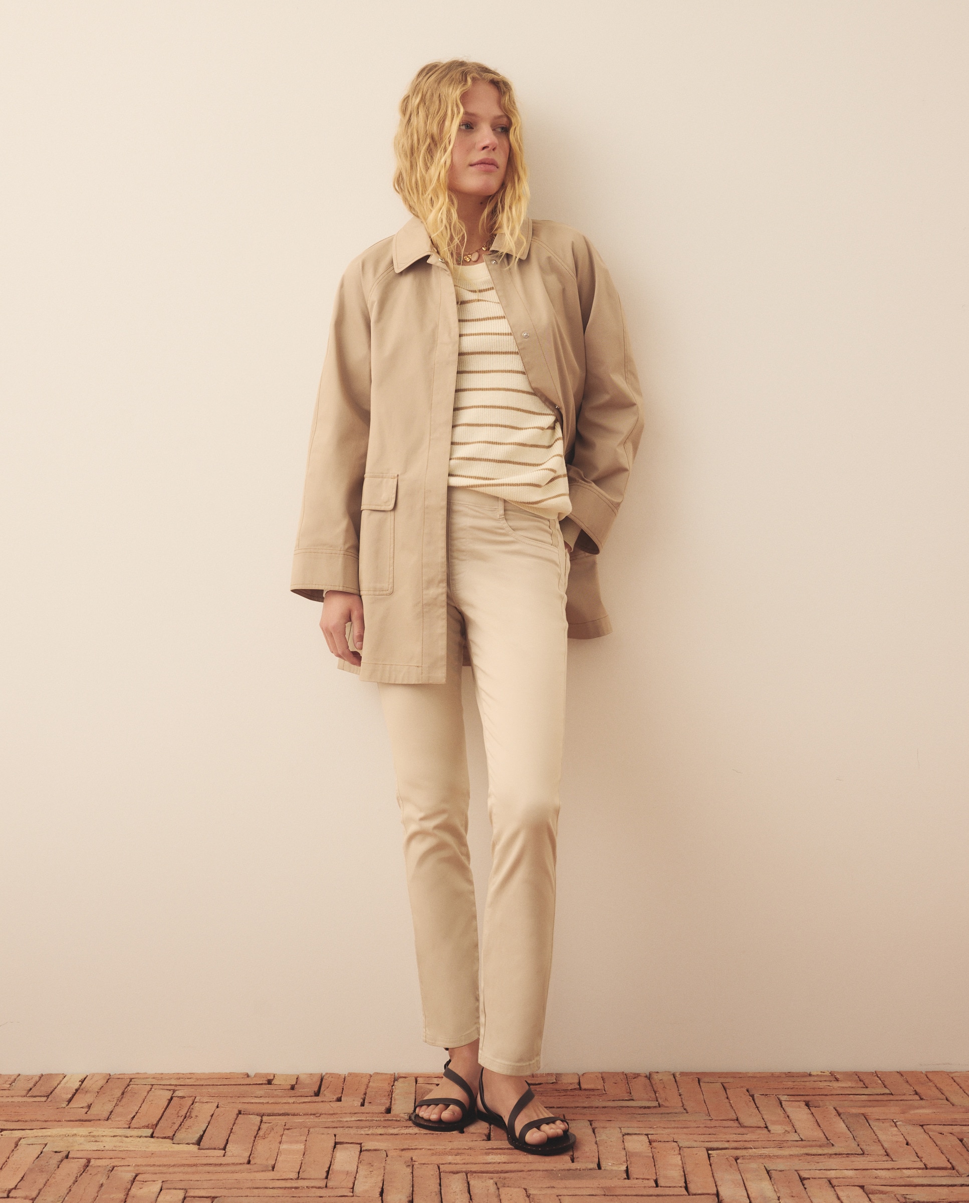Jegging de mujer en color recto Beige Southern Cotton · El Corte Inglés