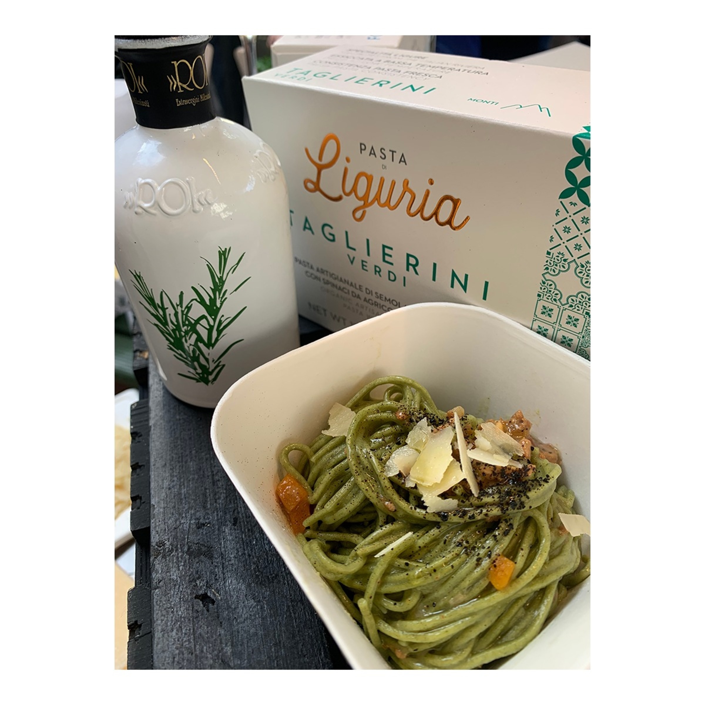 Pasta italiana Taglierini verdi bio de sémola de grano duro Liguria ...
