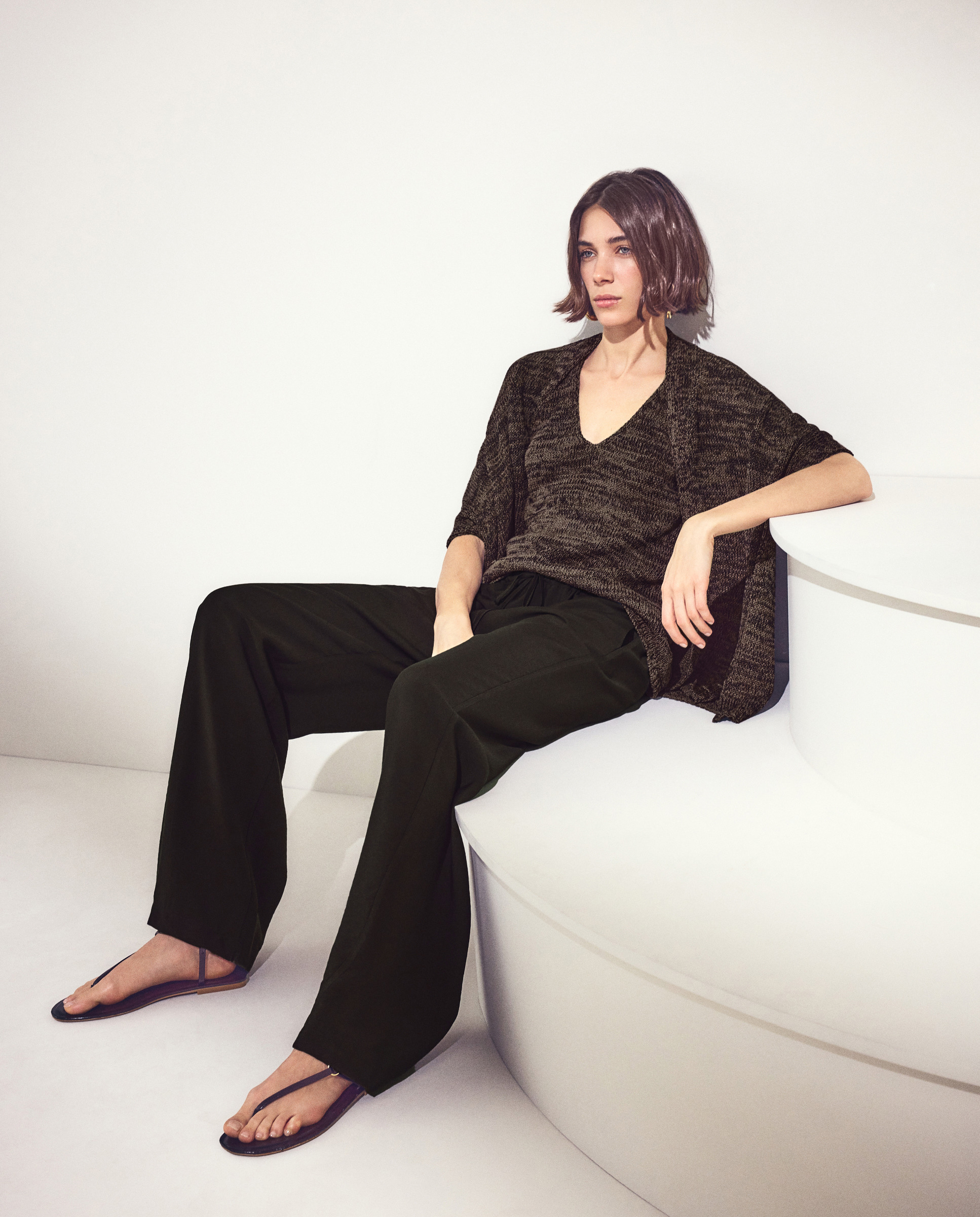 Top de tirantes de mujer con hilo rústico bicolor Chocolate Woman El ...