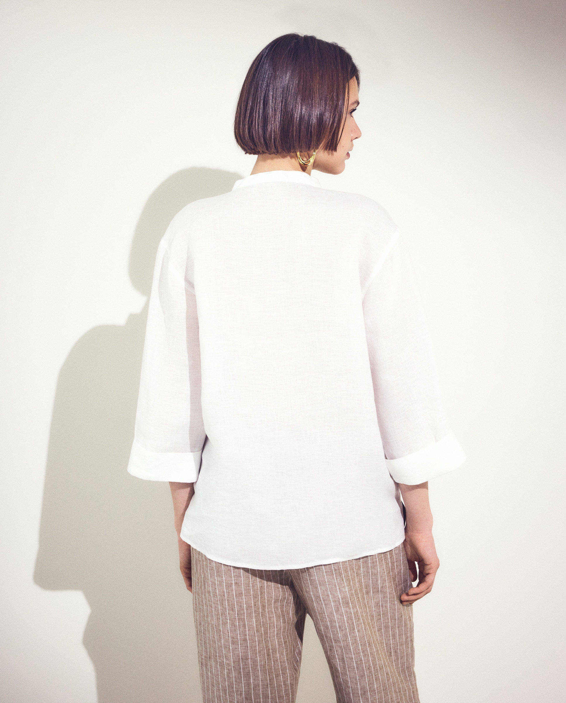 Túnica de mujer lino 3/4 desmentido Blanco Woman El Corte Inglés · El ...