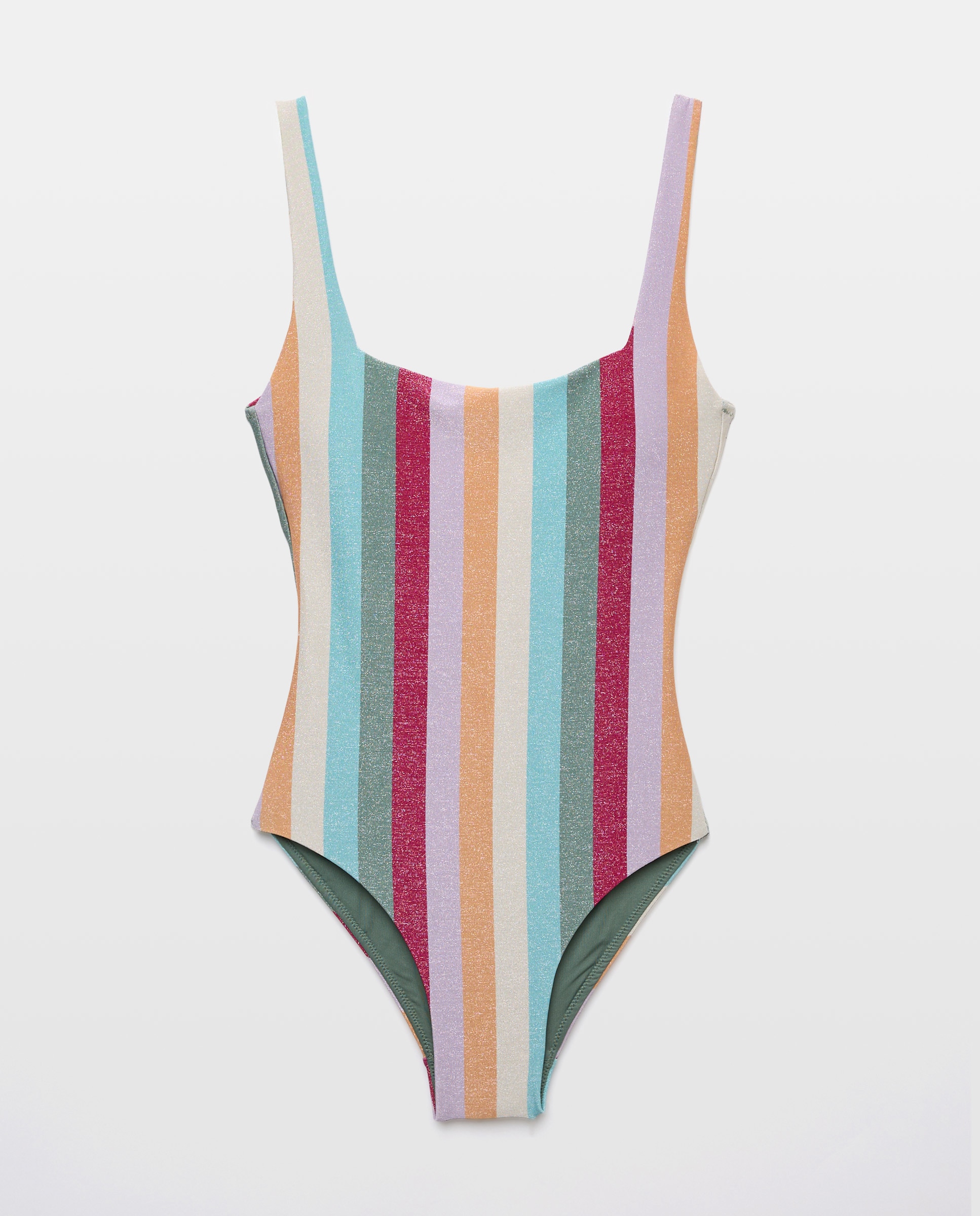 Bañador de mujer lurex estampado rayas multicolor Multicolor Énfasis ...