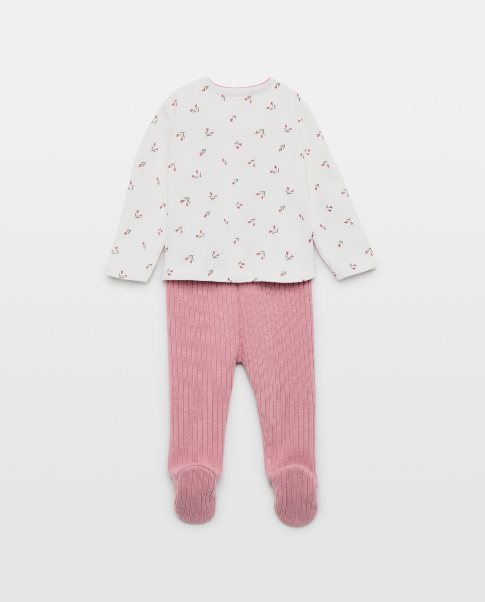 Pijama de punto largo con flores de bebé Rosa Cotton Juice · El Corte ...