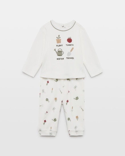 Pijama de punto largo de bebé Blanco Cotton Juice · El Corte Inglés